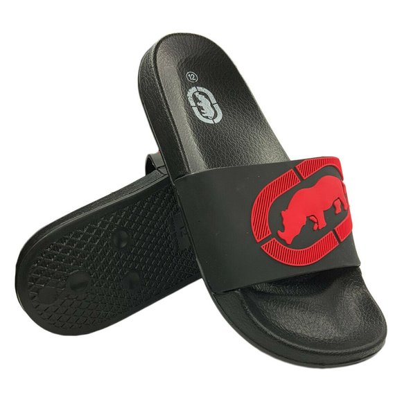Ecko Unlimited | Shoes | Nwt Ecko Unltd Mens 3d Logo Black Red Sandals ...